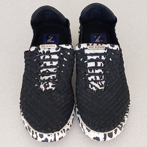 Zee Alexis | Shoes | Zee Alexis Danielle Snow Leopard Woven Sneakers ...
